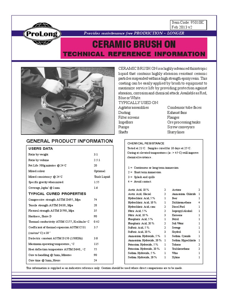 Ceramic Brush-On Coating Specifications | PDF | Sodium Hydroxide ...