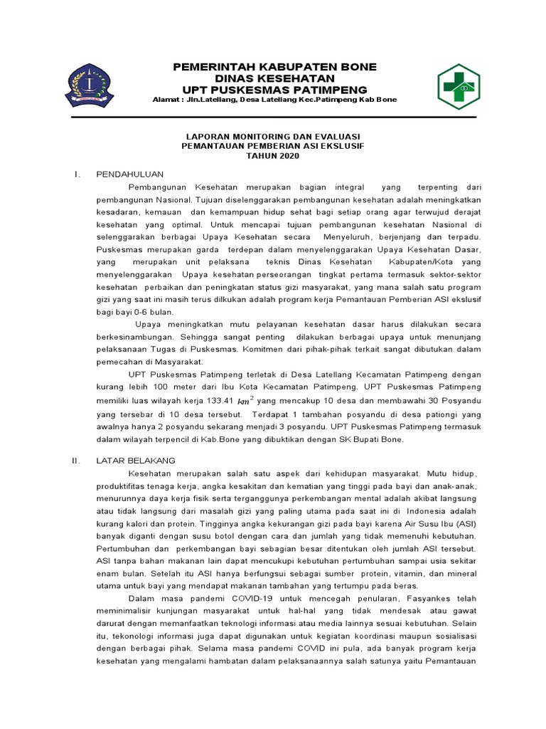 Laporan Monev Asi Eks 2020 | PDF