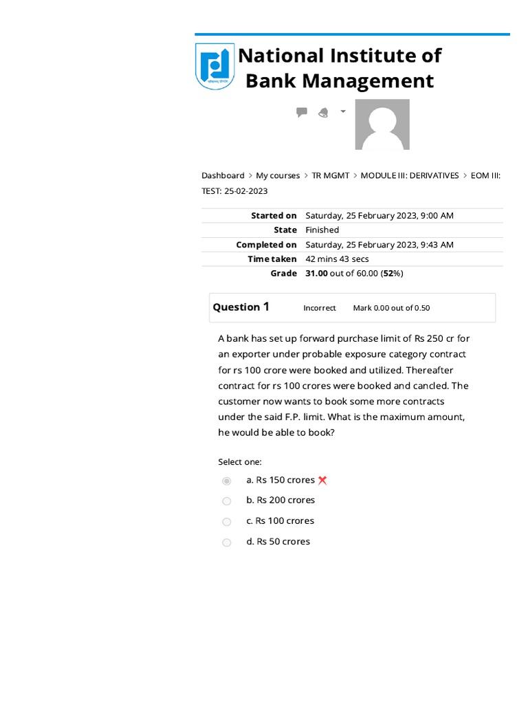 EOM Grading and Risk Management Exam | PDF | Futures Contract | Option ...