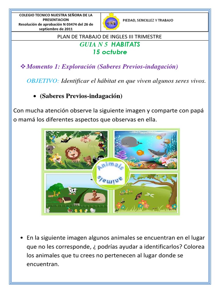 Hábitats y cuidados de animales para niños | PDF