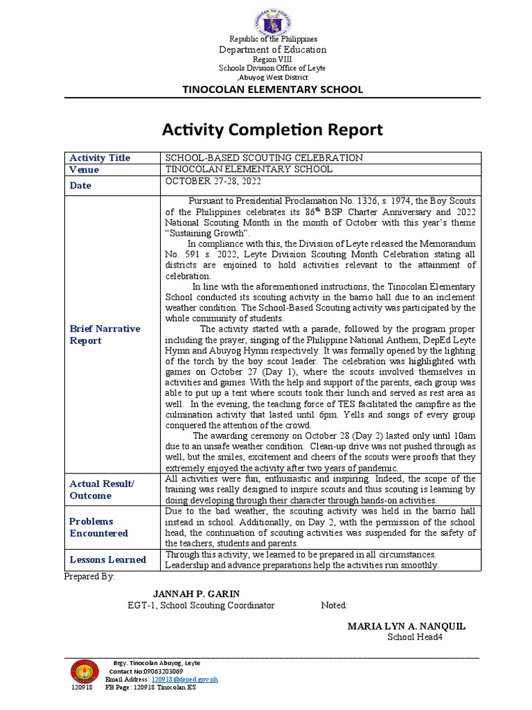 School Based Scouting Celebration.docx | PDF