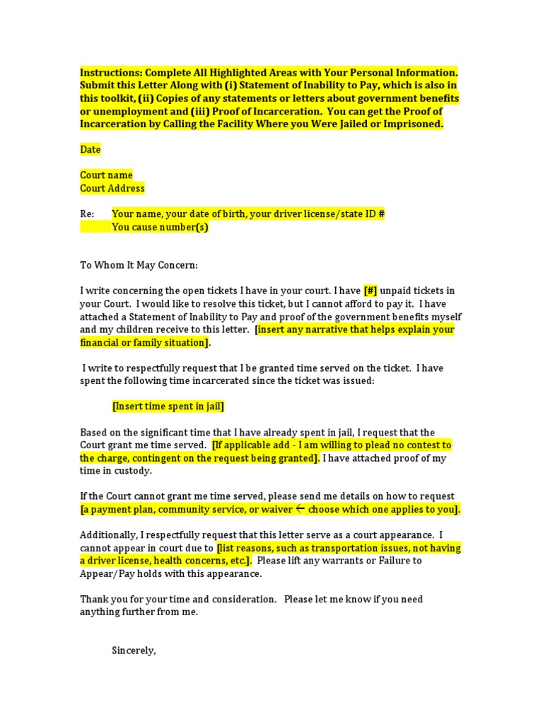 5templateletterrequestingtimeserved | PDF