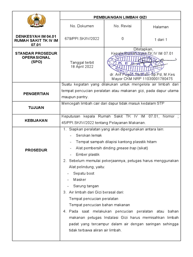 SPO LIMBAH GIZI.docx | PDF