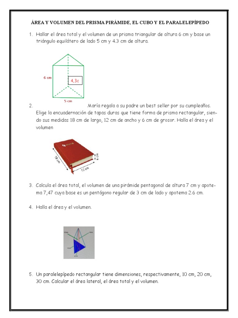 Area y Volumen Del Primas Piramide | PDF | Programación lineal ...