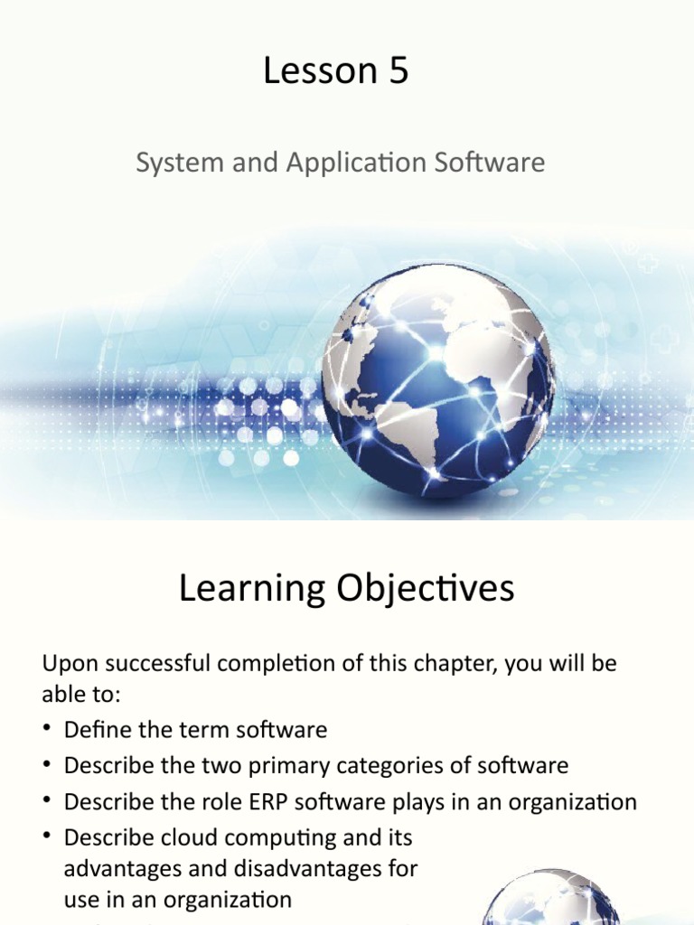 Lesson 5 - System and Application Software | PDF | Application Software | Operating System