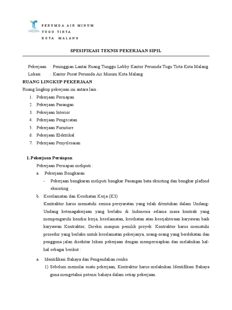 Spek Teknis Control ROOM Scada | PDF
