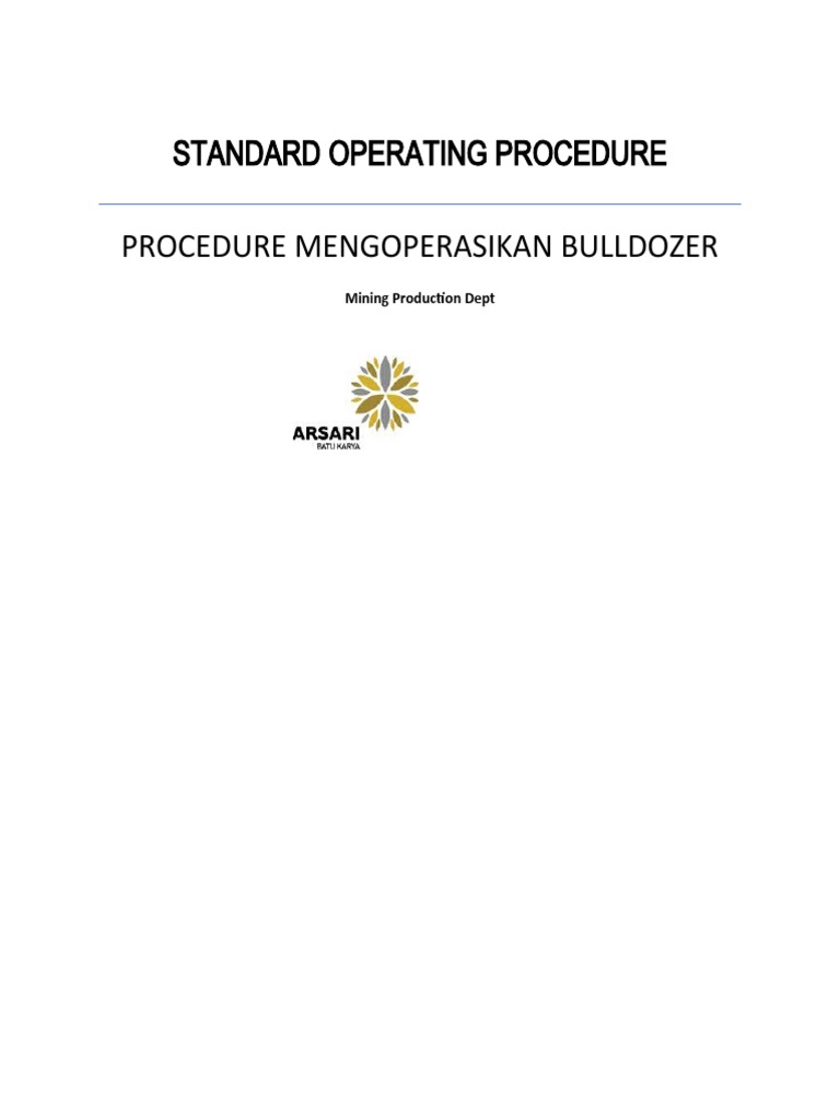SOP Mengoperasikan Bulldozer PT - ABK | PDF | Teknologi & Rekayasa