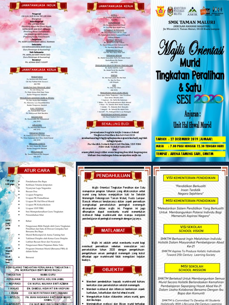 Pamplet Orientasi Tahun 1 | PDF