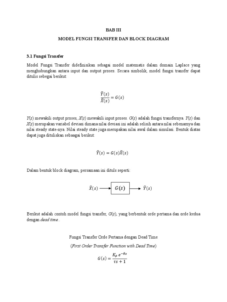 Model Fungsi Transfer dan Simulasi | PDF