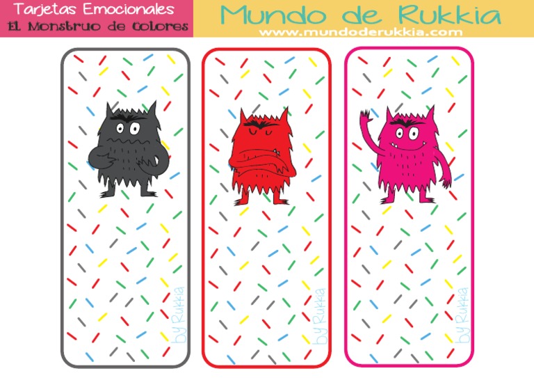 Tarjetas de Emociones Del Monstruo de Colores (A4) - 1 PDF | PDF