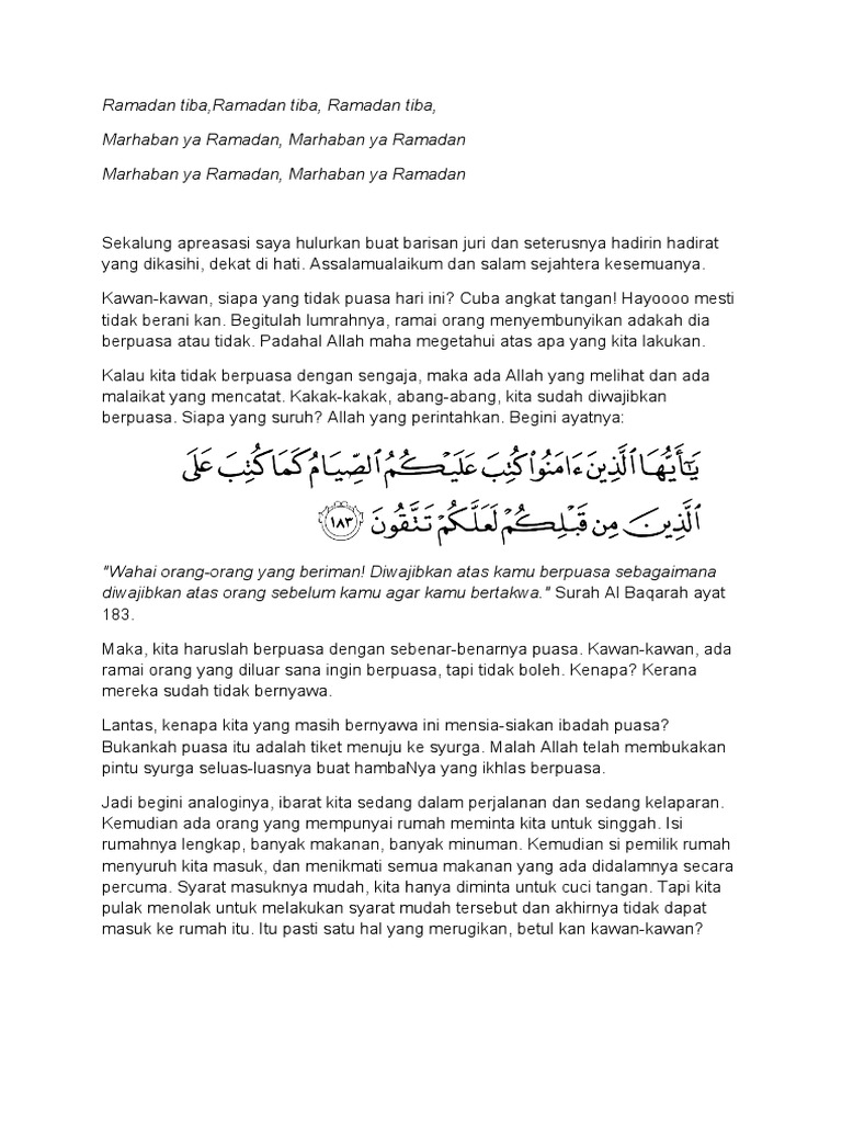 Teks Daie Cilik-Puasa | PDF