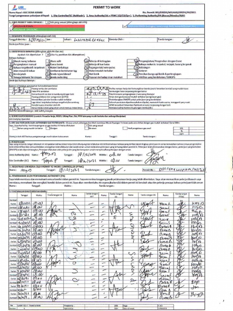 Permit Desember Project Wilmar 202120220102 - 11400802 PDF | PDF