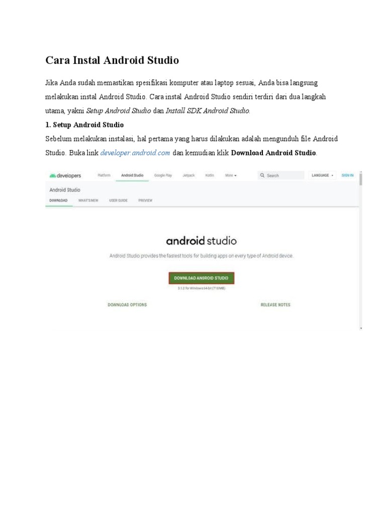 Cara Instal Android Studio | PDF