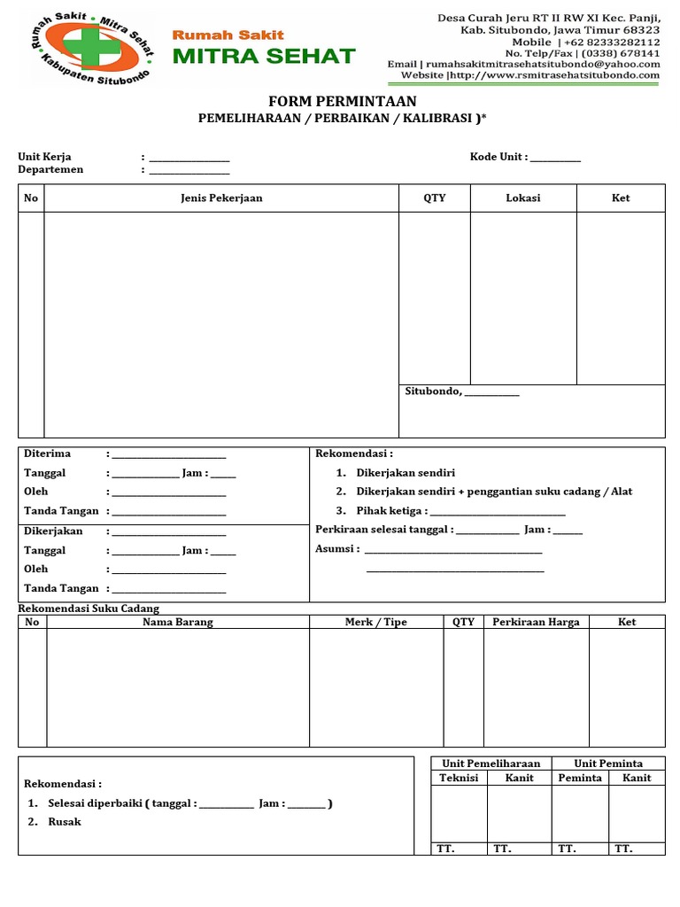 Form Permintaan Perbaikan Kendaraan | PDF | Komputer