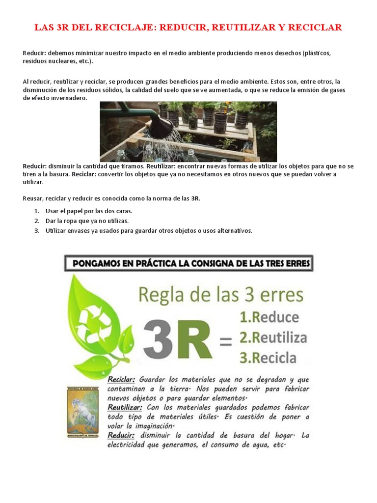 Guía Completa de las 3R del Reciclaje | PDF | Reciclaje | Residuos
