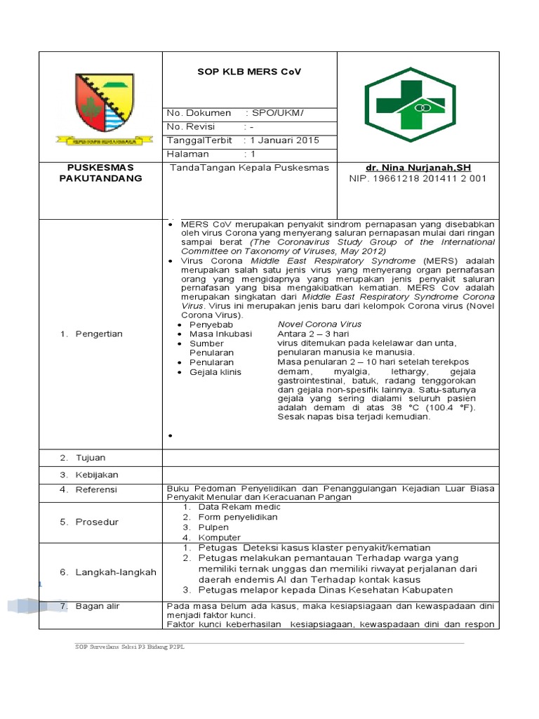 SOP KLB MERS CoV | PDF