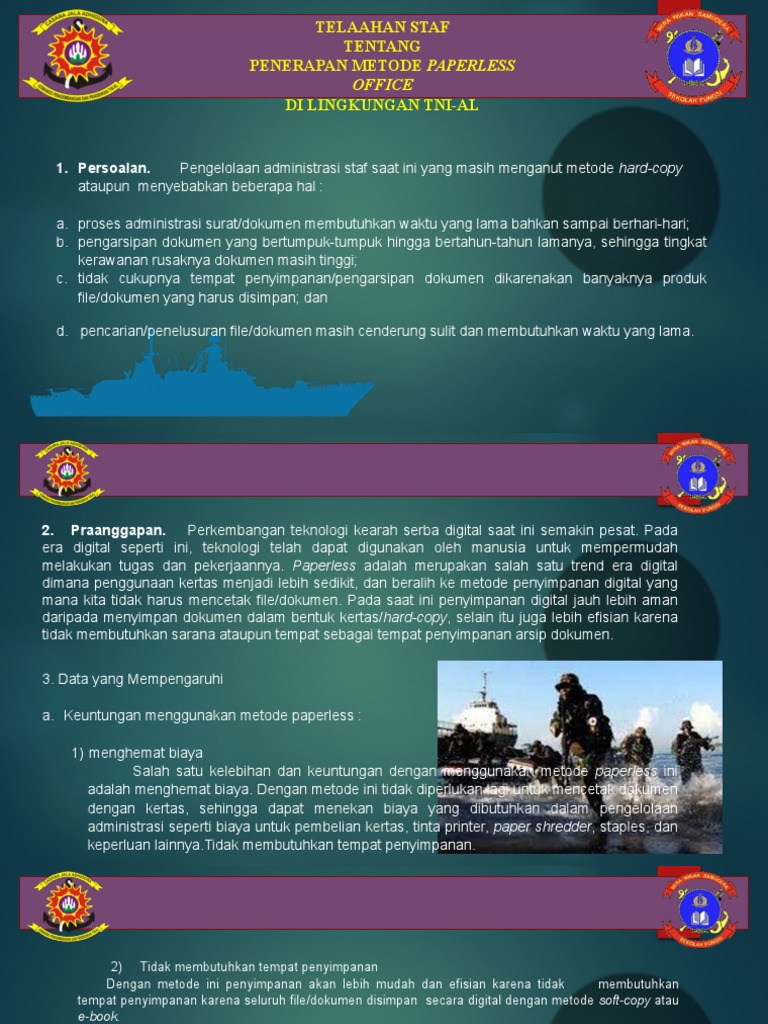 Telaahan Staf Penerapan Metode Paperless | PDF