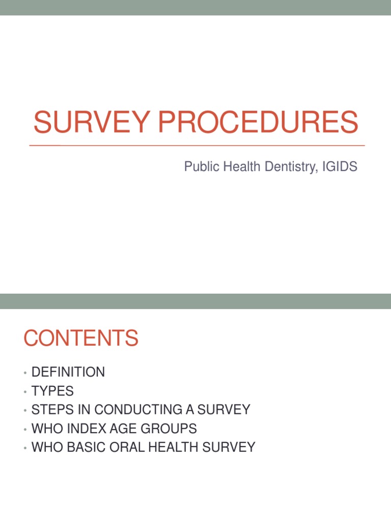 Survey Procedures | PDF | Sampling (Statistics) | Survey Methodology