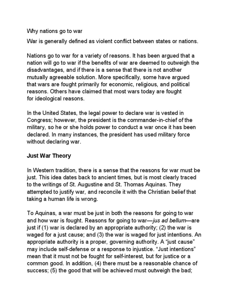 Why Nations Go To War | PDF | Law Of War | Justice