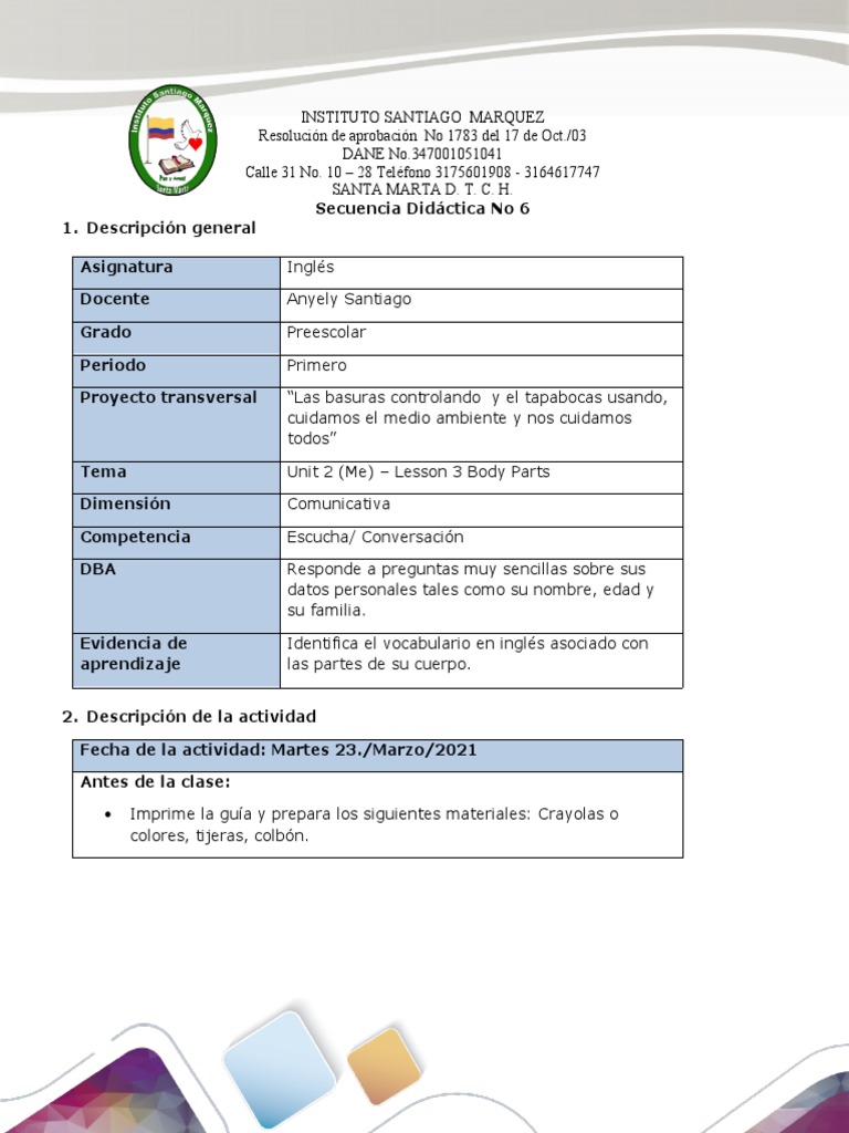 Unit 2 (Me) - Lesson 3 Body Parts | PDF | Cognición