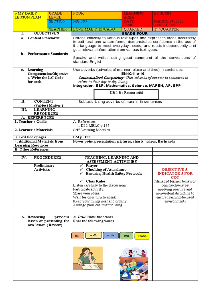 LP Co1 Encabo, Love Mae T | PDF | Adverb | Verb
