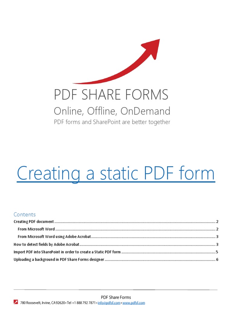 Preparing A Static PDF Form | PDF | Microsoft Word | Computer File