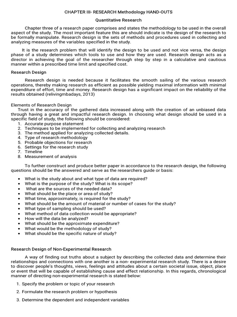 RESEARCH - CHAPTER 3 Handouts | PDF