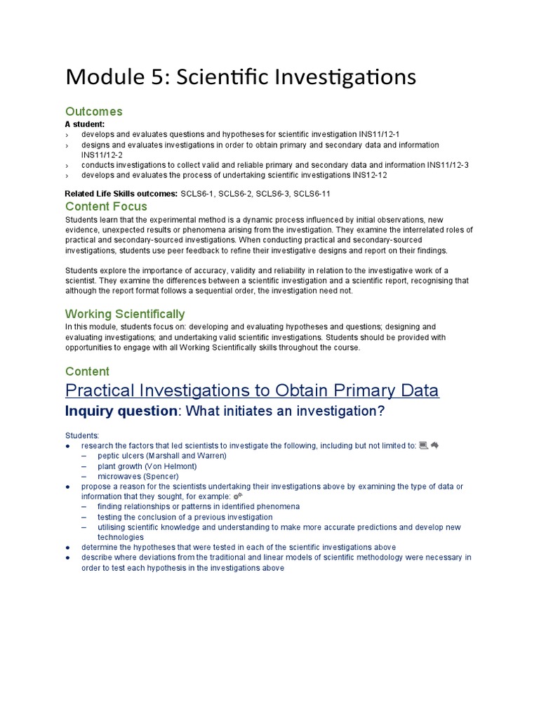 Scientific Investigations: Exploring the Dynamic Process of Questioning ...