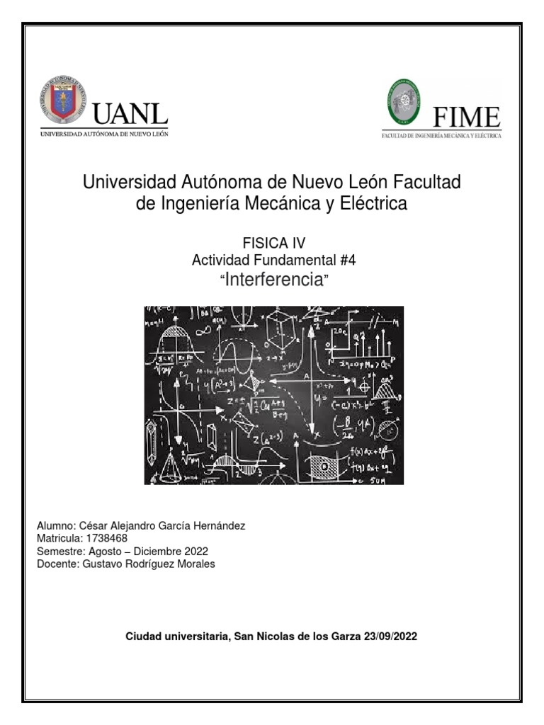 Análisis de la interferencia de ondas a través de una actividad práctica de Física IV | PDF