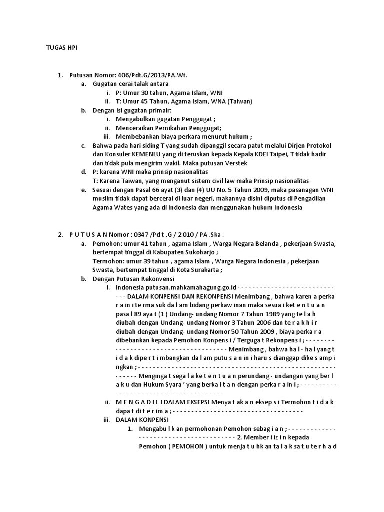 TUGAS Perdata Inter 3 Putusan | PDF