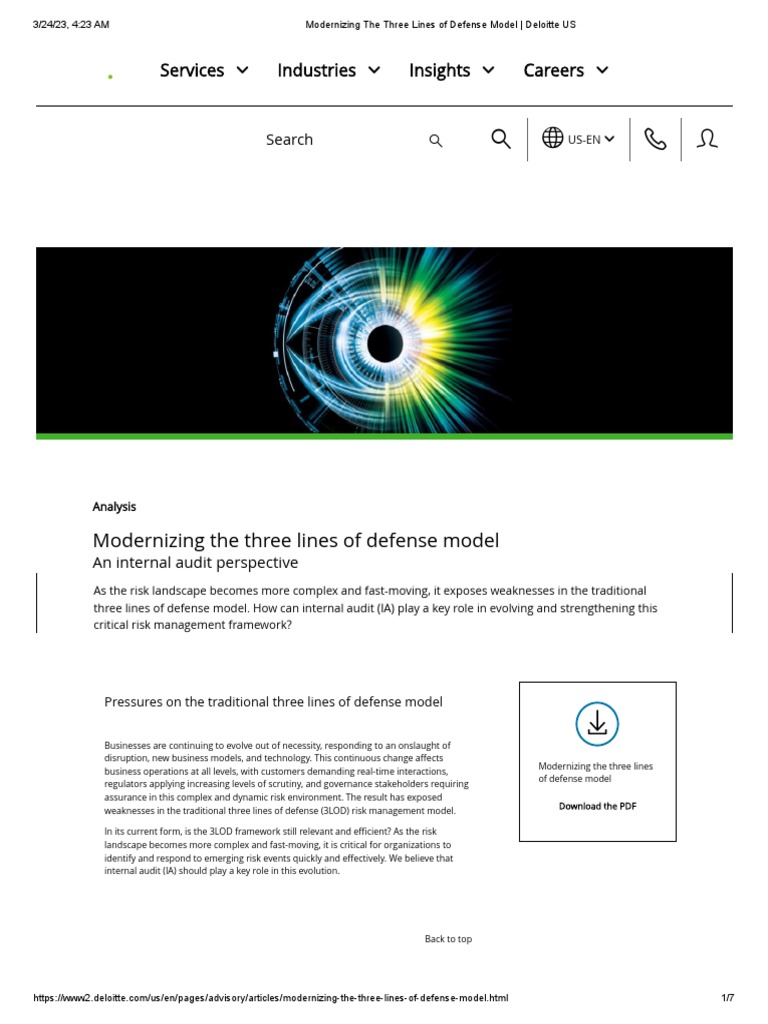 Modernizing The Three Lines of Defense Model - Deloitte US | PDF ...