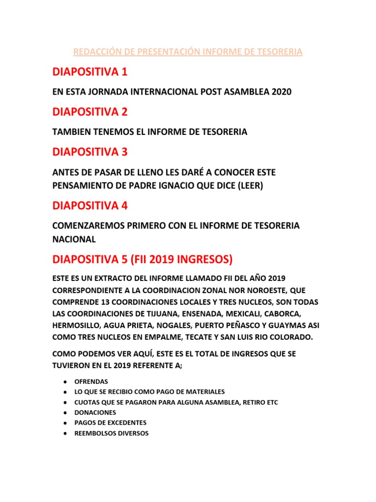 Informe Tesorería 2018-2020 | PDF | Economias
