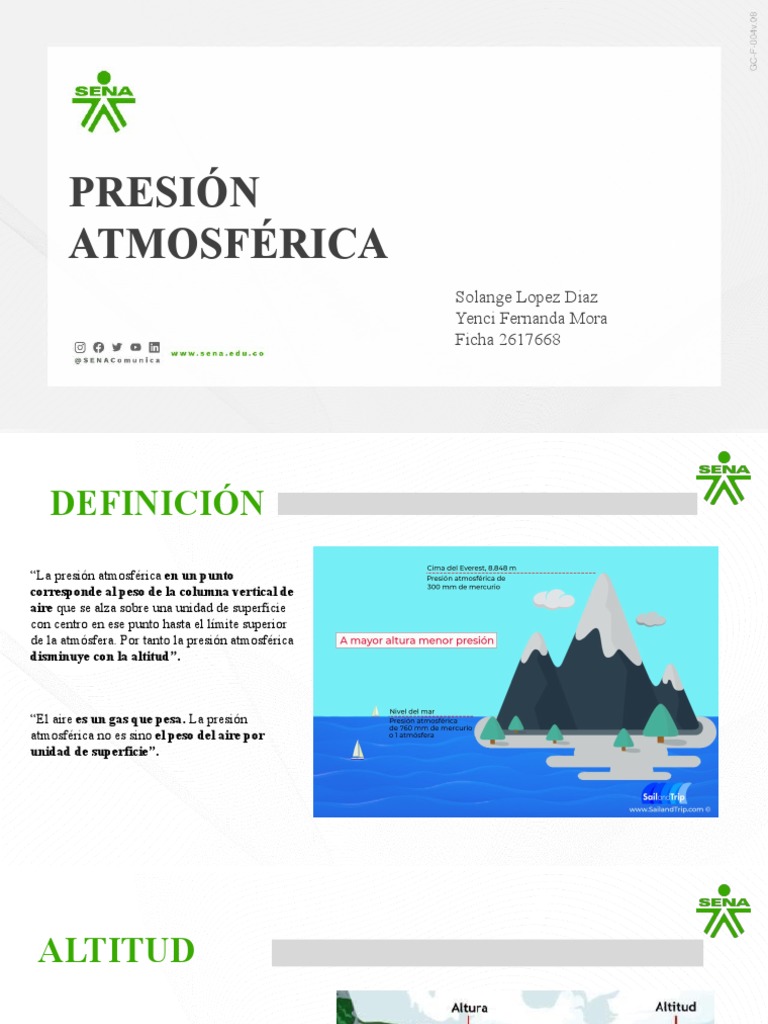 Definición y Efectos de la Presión Atmosférica | PDF | Atmósfera ...
