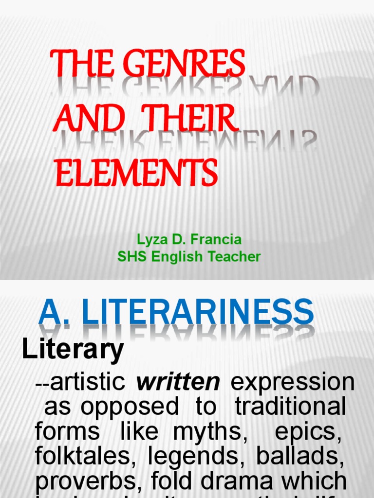 The Genres and Their Elements | PDF | Narration | Plot (Narrative)
