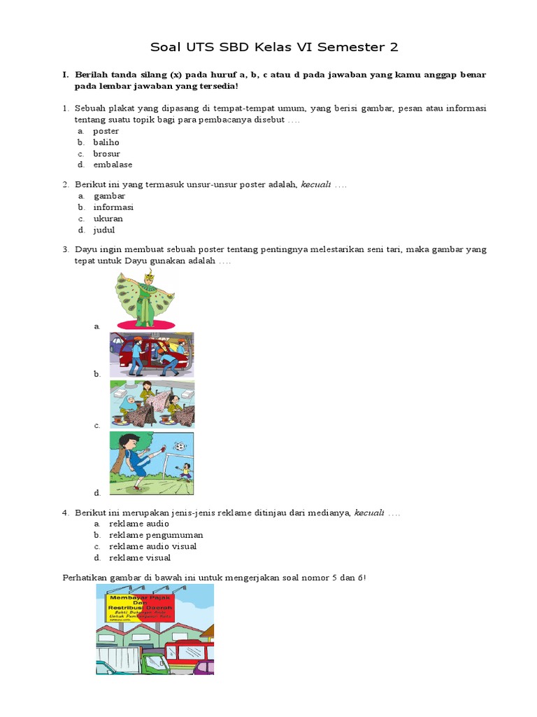 Soal UTS SBD Kelas 6 Semester 2 | PDF