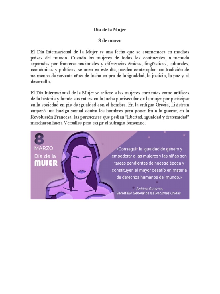 Dia de La Mujer | PDF