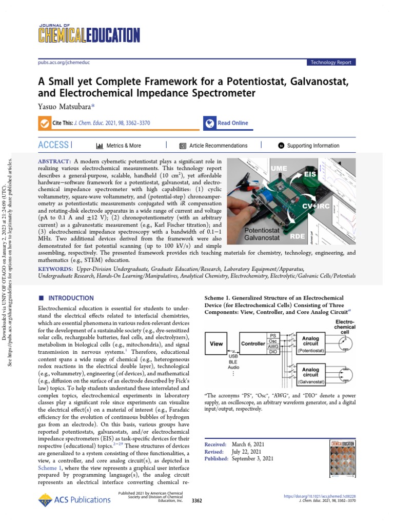 Potentiostat PDF | Download Free PDF | Amplifier | Electrode