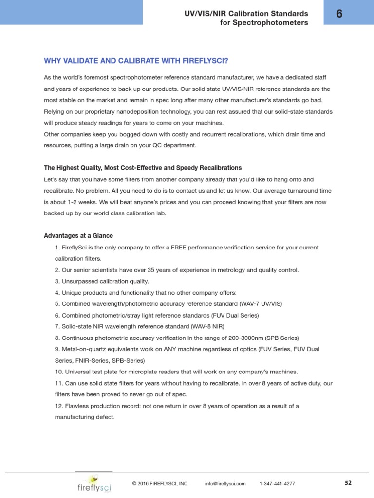 Standards For Spectrophotometer | PDF | Ultraviolet–Visible ...