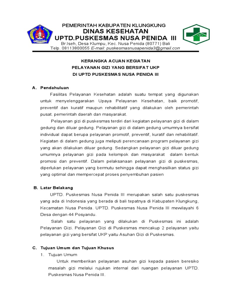 13 KAK Pelay Gizi UKP 2021 | PDF