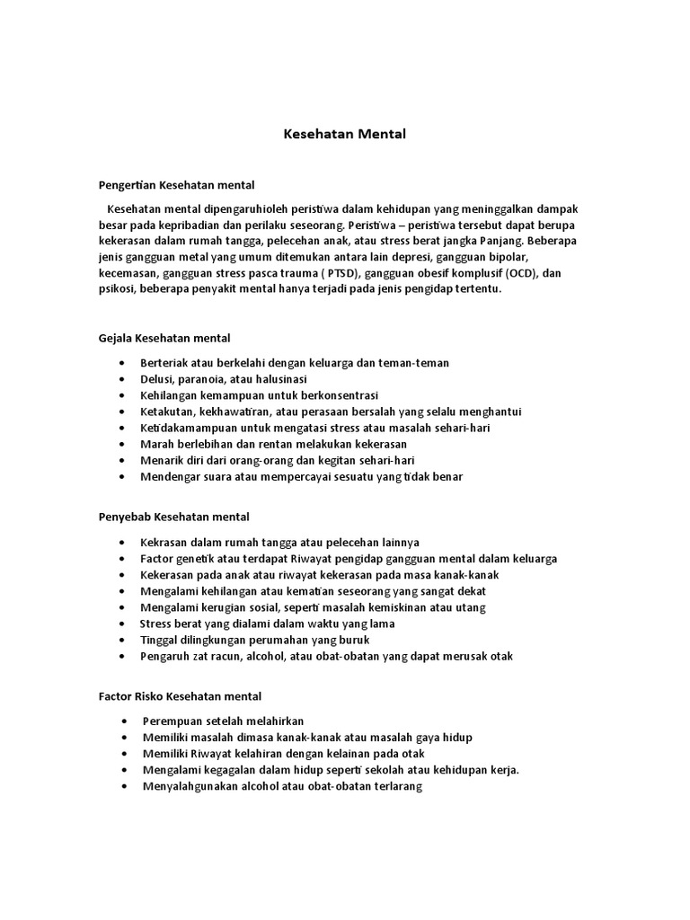 Artikel Kesehatan Mental | PDF