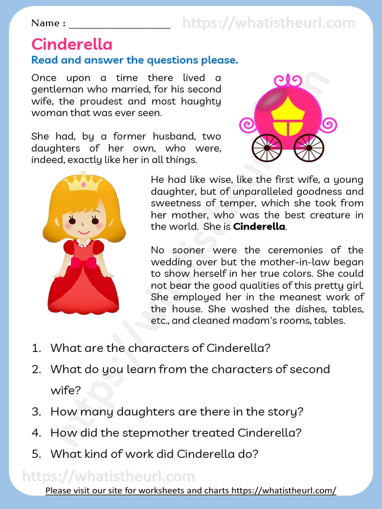 Cinderella Reading Comprehension | PDF