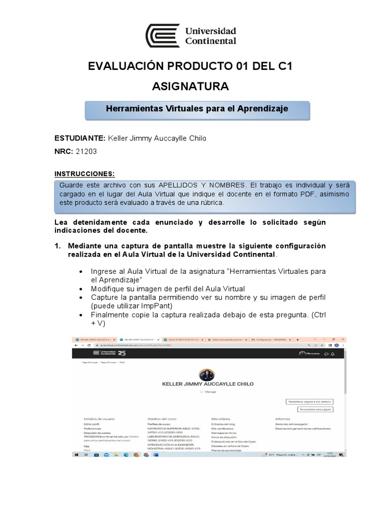 Consigna de La Evaluación P1 Del C1 | PDF | Evaluación | Informática
