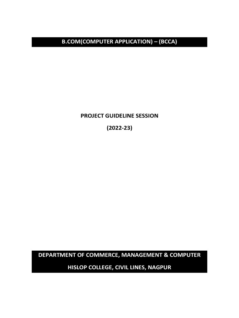 BCCA Project Guidelines 2022-23 | PDF | Software Testing | Computer Program