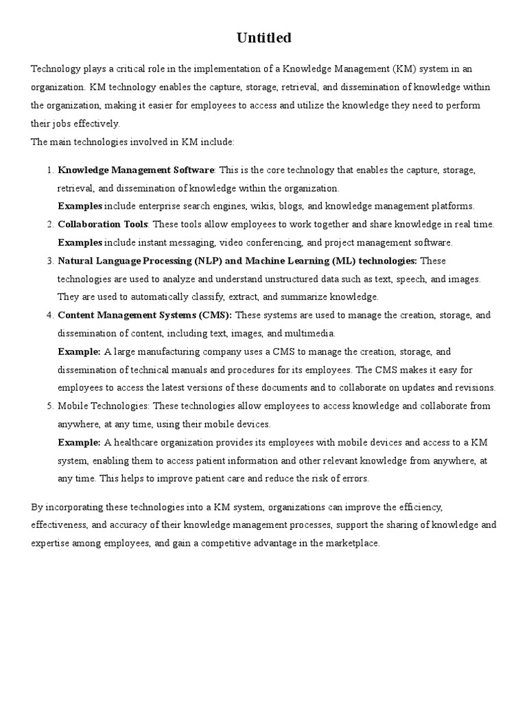 Essential Technologies for Knowledge Management | PDF