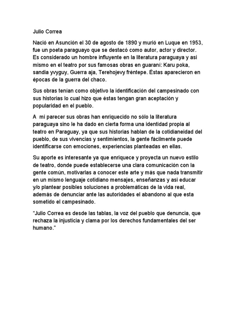 Julio Correa Ensayo | PDF