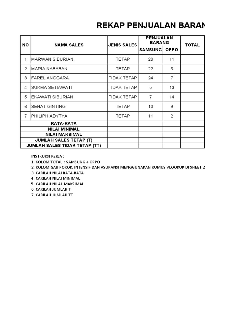 Bahan Excel-Kuis | PDF