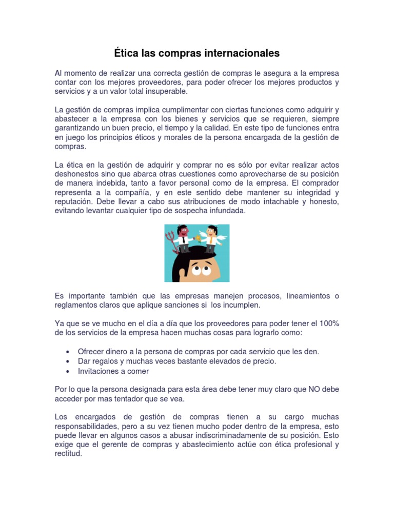 Ética en la Gestión de Compras Internacionales | PDF | Economias | Business
