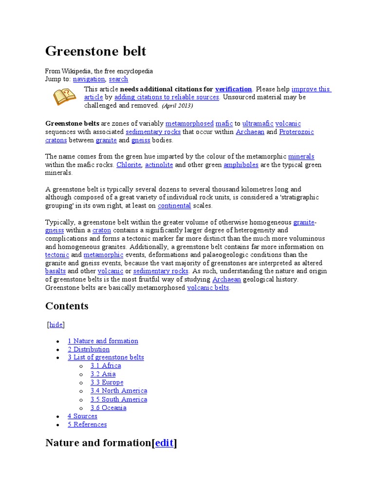Greenstone Belt | PDF | Natural Materials | Rocks