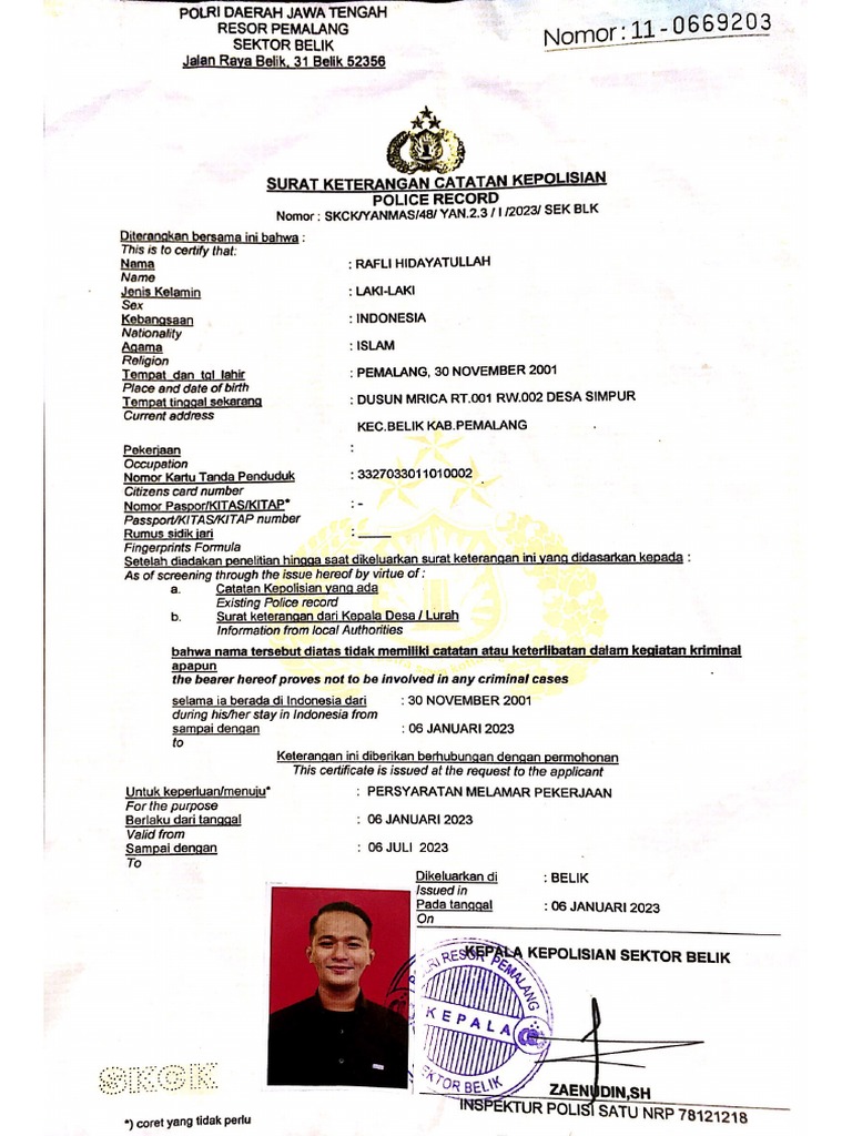 SKCK Terbaru PDF | PDF