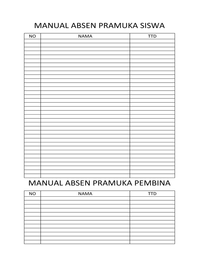 Manual Absen Pramuka Siswa | PDF
